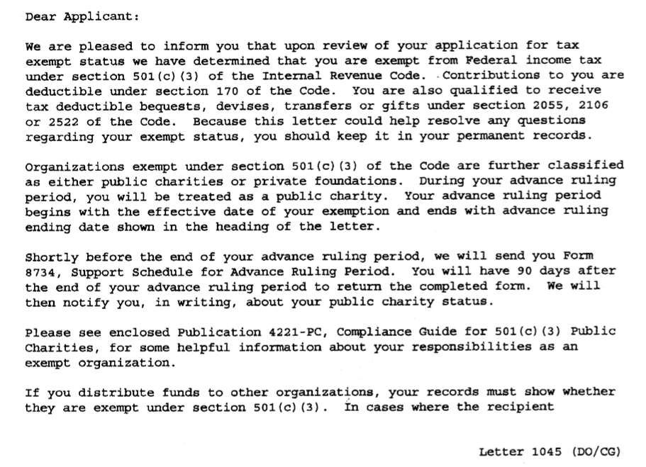 Tax Exemption Status | Cherokee Friends of Recovery